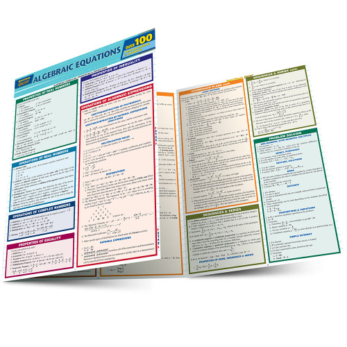 QuickStudy | Algebraic Equations Quizzer Laminated Study Guide ...