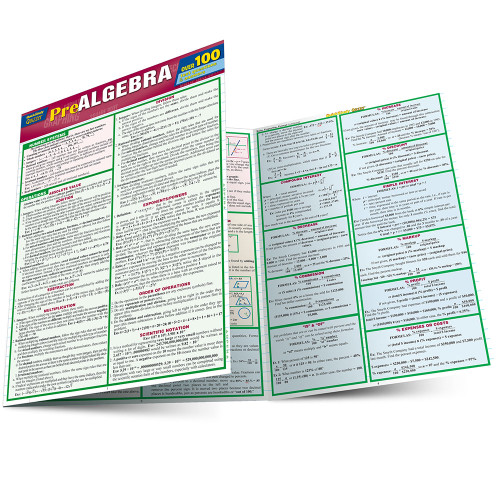 QuickStudy Pre-Algebra Quizzer Laminated Study Guide (9781423217398)