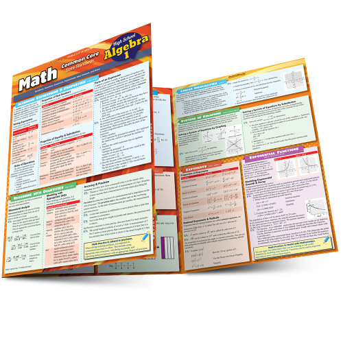 Quickstudy Math Common Core Algebra 1 9th Grade Laminated Study