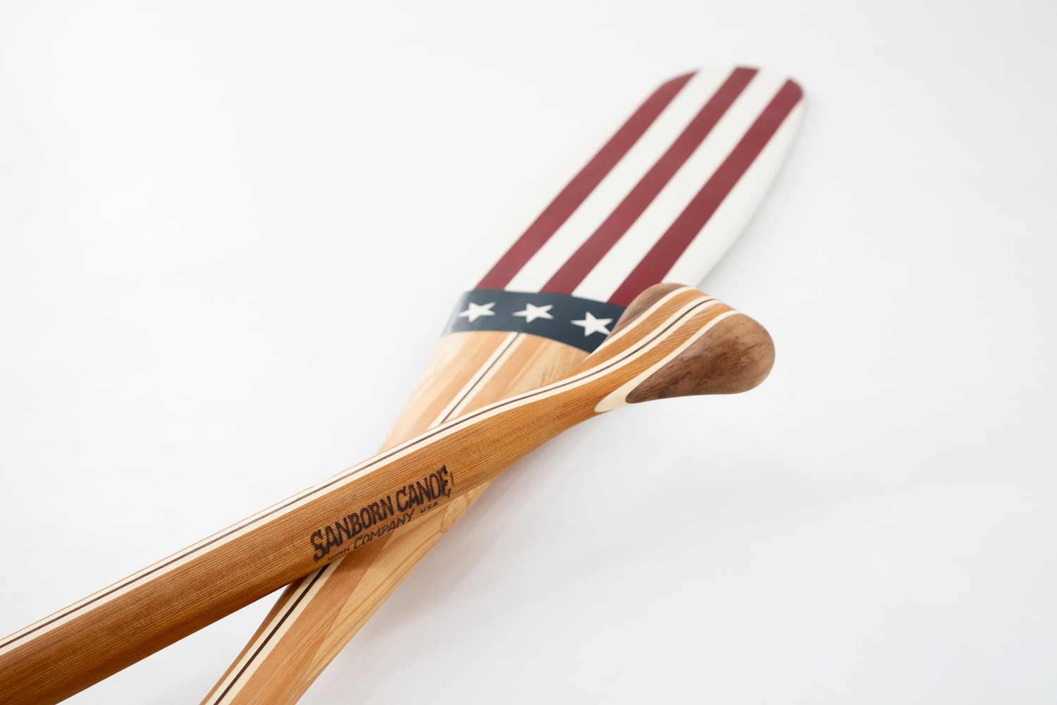 USA Painted Flag Paddle from Sanborn Canoe Company