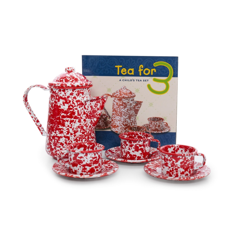 Splatter Kid's Tea for Three Set | Enamelware by Crow Canyon