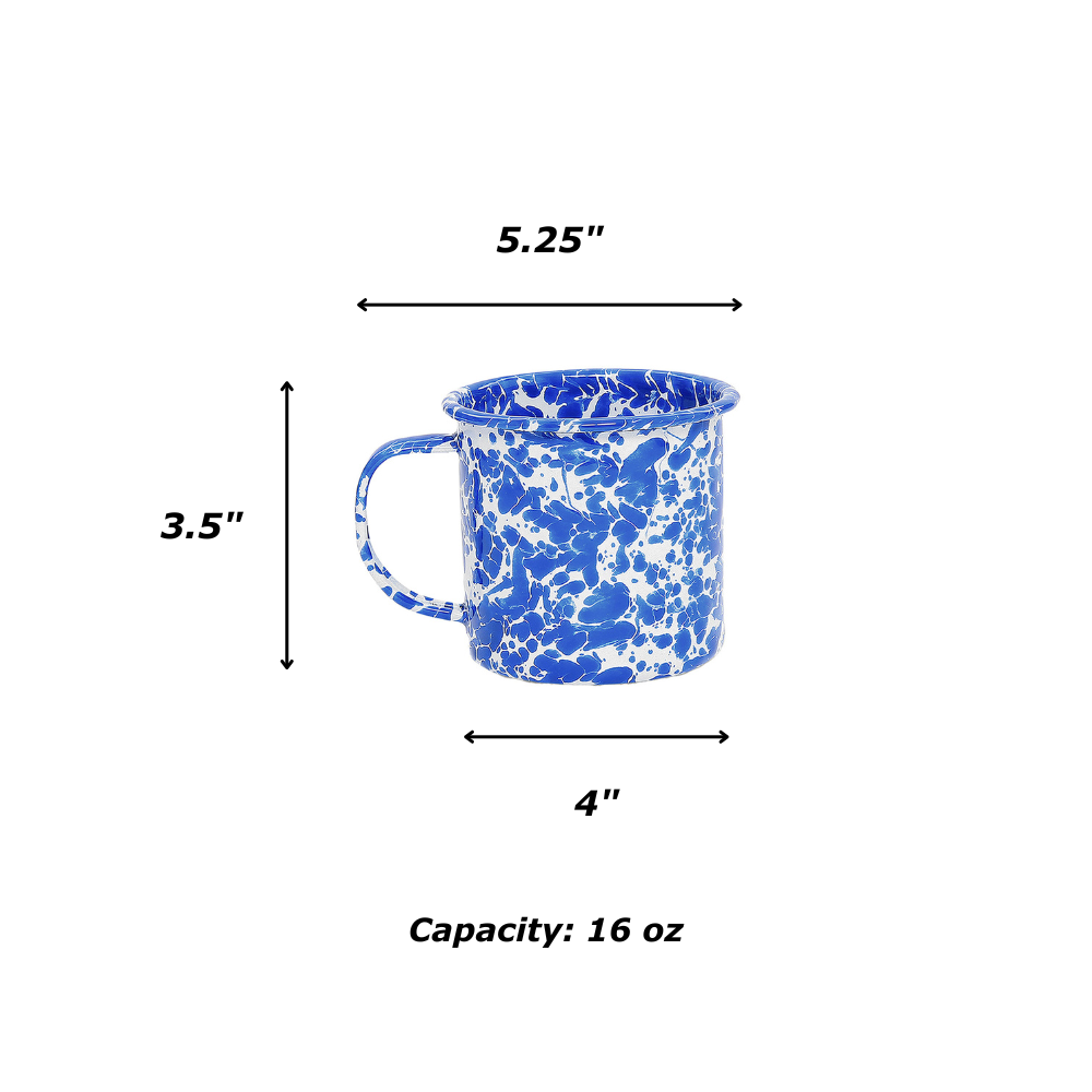 Splatter 16 oz Large Mugs, Set of 4 | Enamelware by Crow Canyon