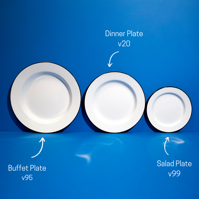 Vintage Dinner Plates, Set of 4 | Enamelware by Crow Canyon