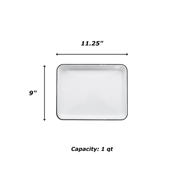 Vintage Small Rectangular Tray | Enamelware by Crow Canyon