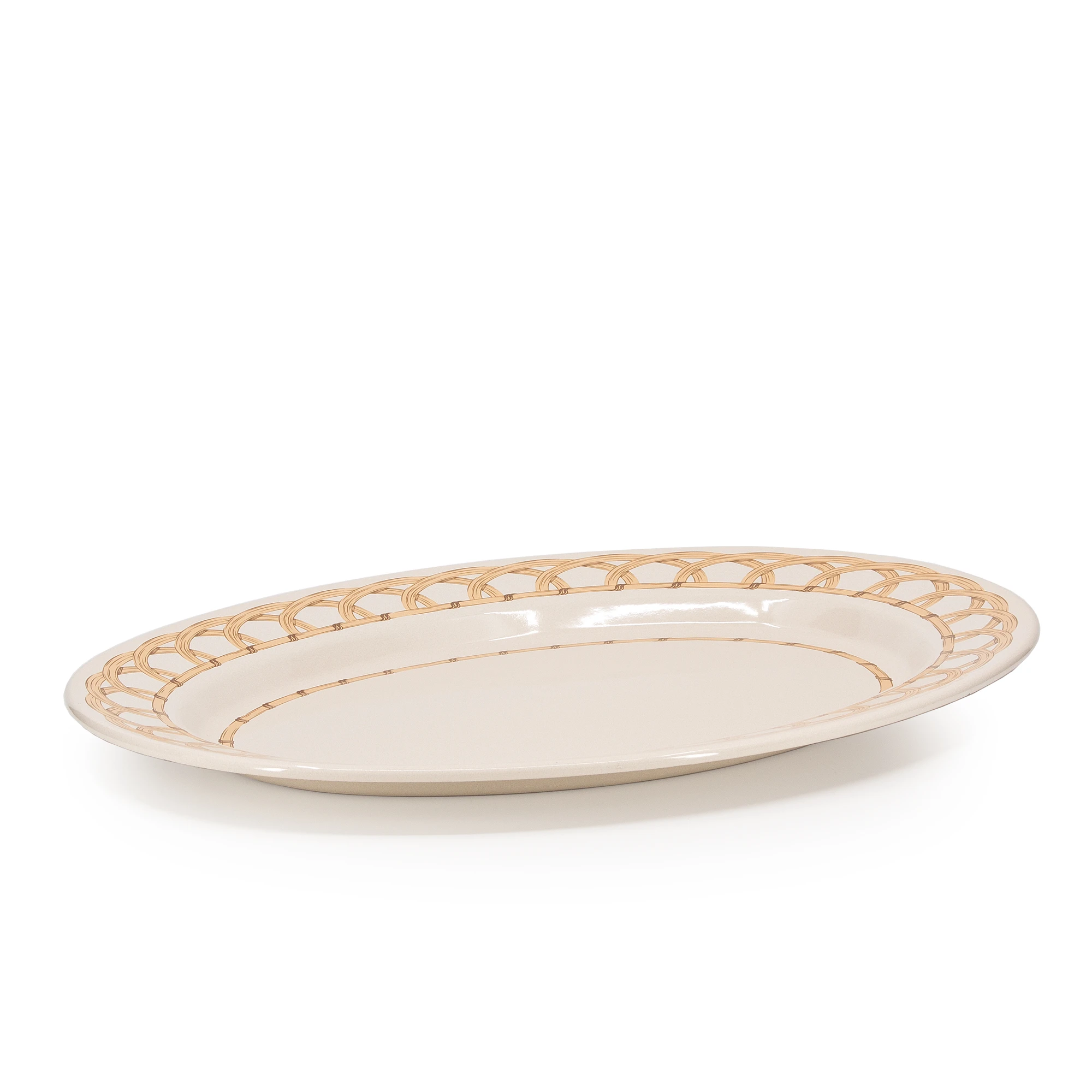 Domino x CCH Wicker Small 14 inch Oval Tray - Crow Canyon Home
