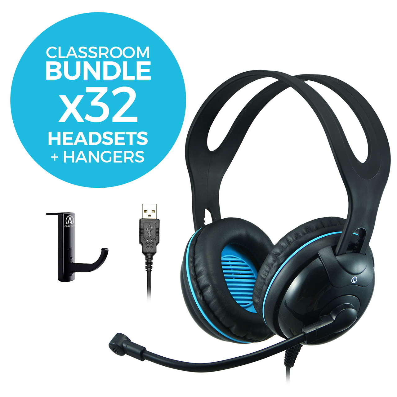 EDU-455 USB Classroom Headset Bundle - Andrea Communications