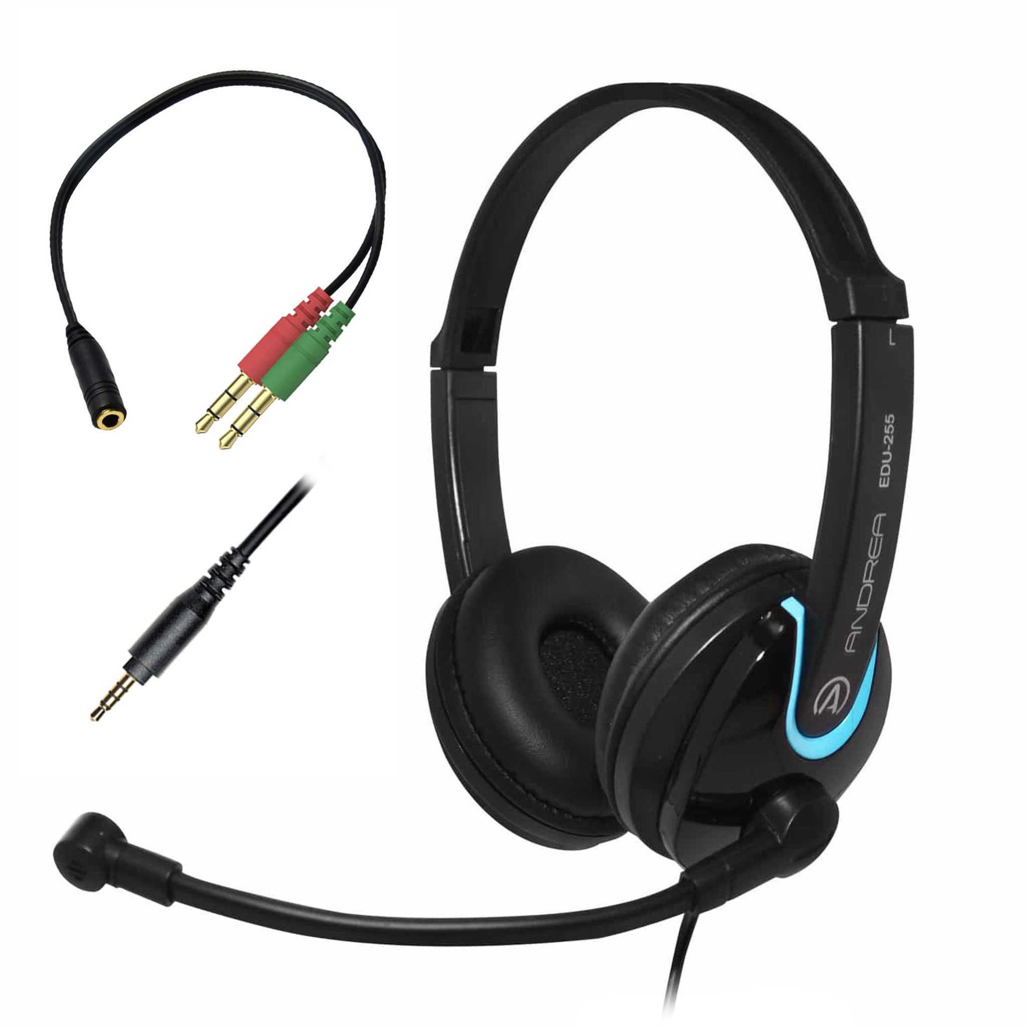EDU-255M On-Ear Stereo Mobile Headset with Y Adapter for PCs with dual ...