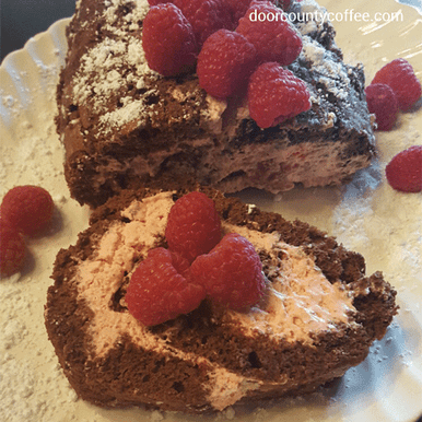 Razzle Dazzle Raspberry Almond Chocolate Roll