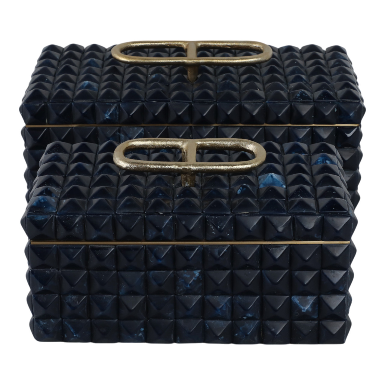 Resin S/3 10/11/12" Pinstripe Boxes, Black/white | Sagebrook Home