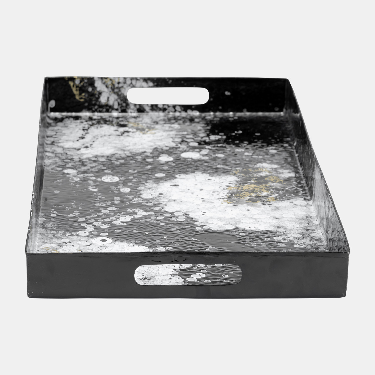 Metal, S/3 18/22/25" Rectangular Trays, Black/whit | Sagebrook Home