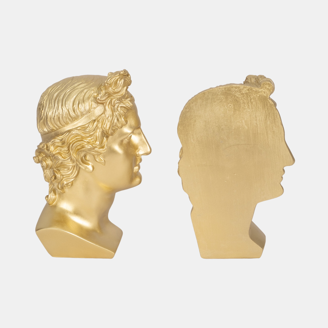 S/2 Resin, 9" Greek Goddess Bookends, Gold | Sagebrook Home