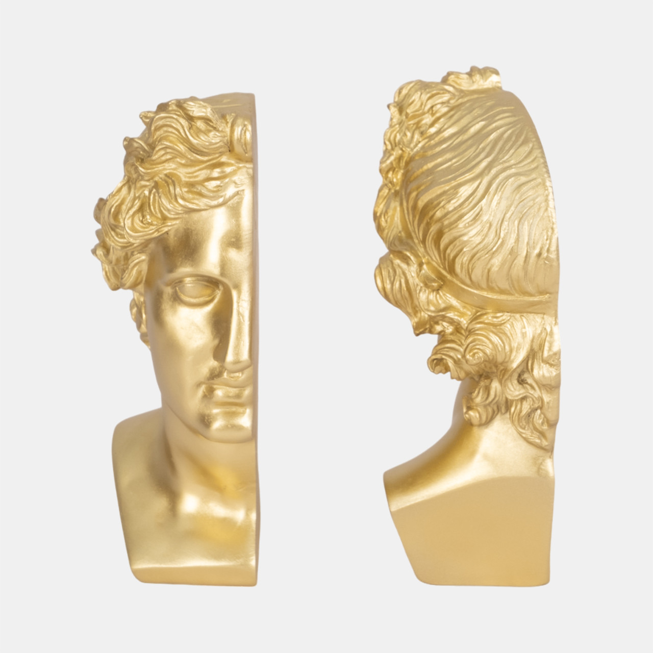 S/2 Resin, 9" Greek Goddess Bookends, Gold | Sagebrook Home