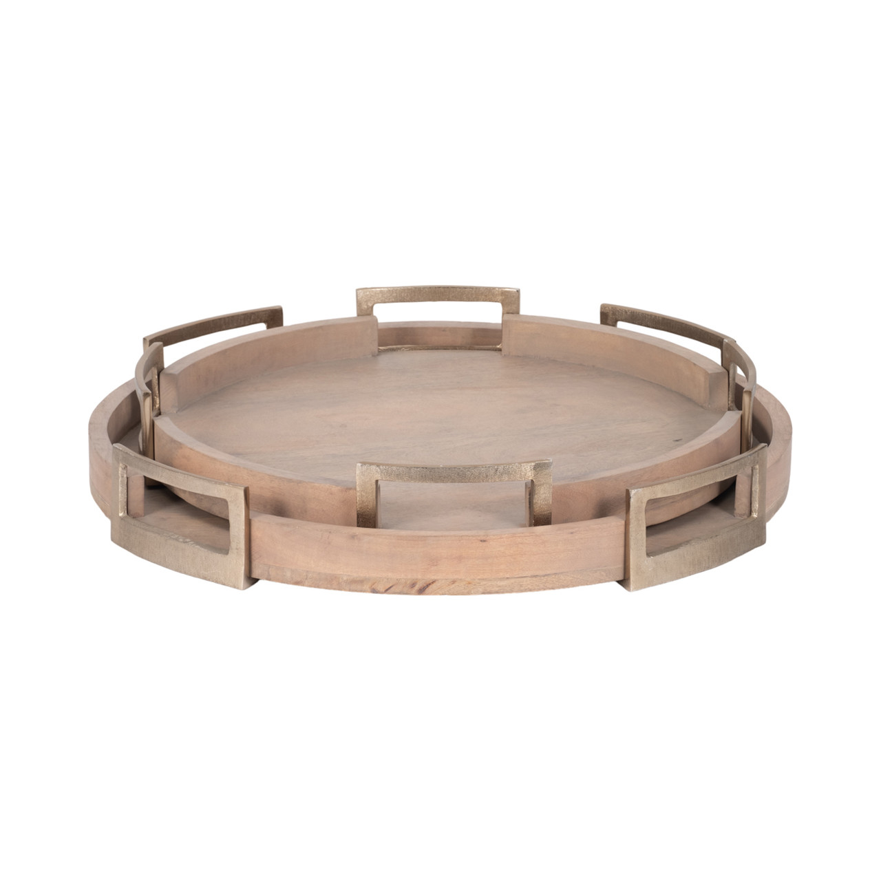 S/2 22/26" Maxwell Round Wood Trays, Natural | Sagebrook Home
