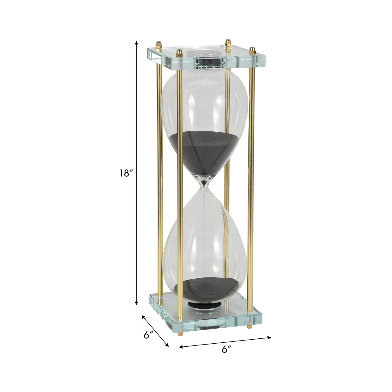 18" Reynolds Small Black & Gold Hourglass | Sagebrook Home