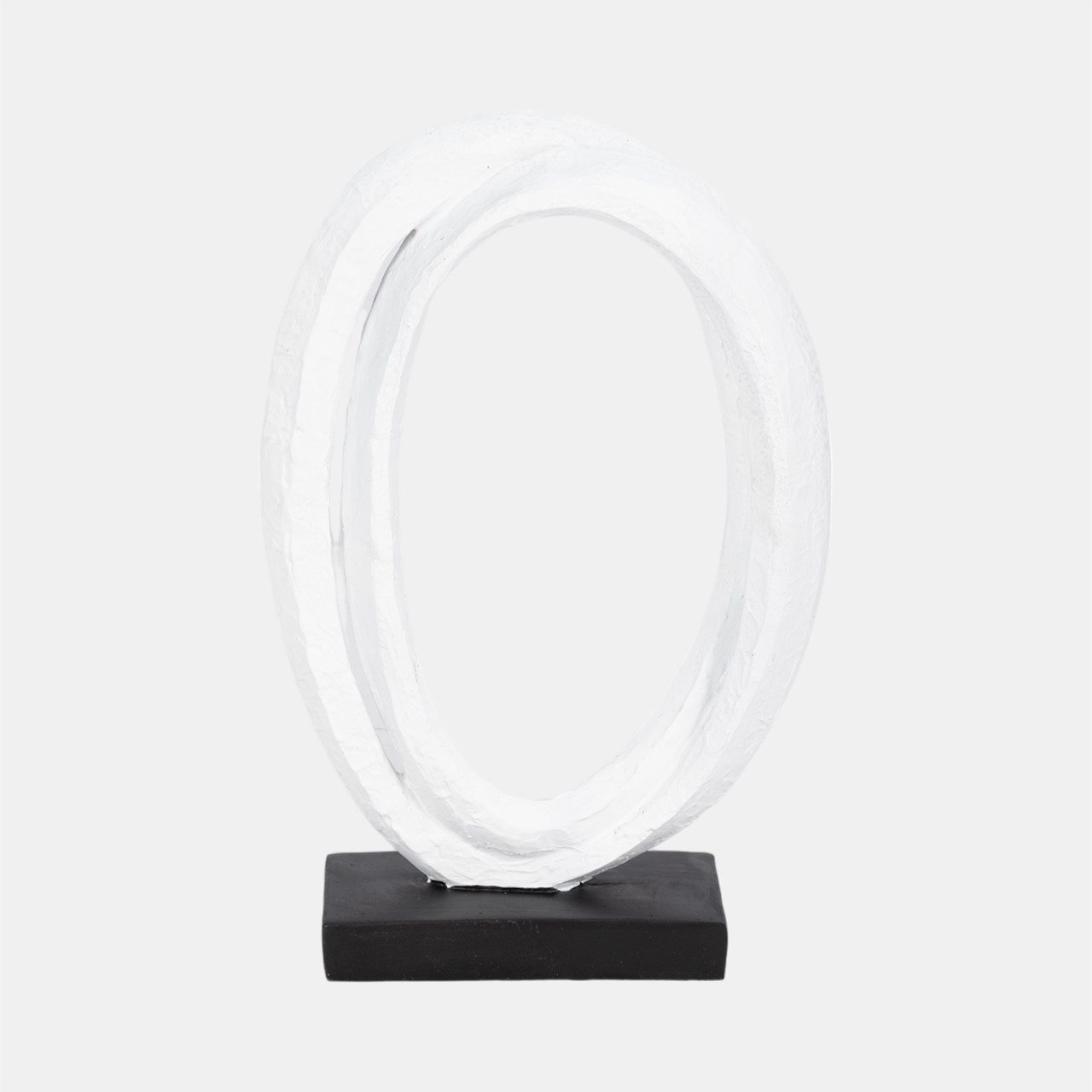 11" Oval Loops Sculpture Volcano Texture, White/bl | Sagebrook Home