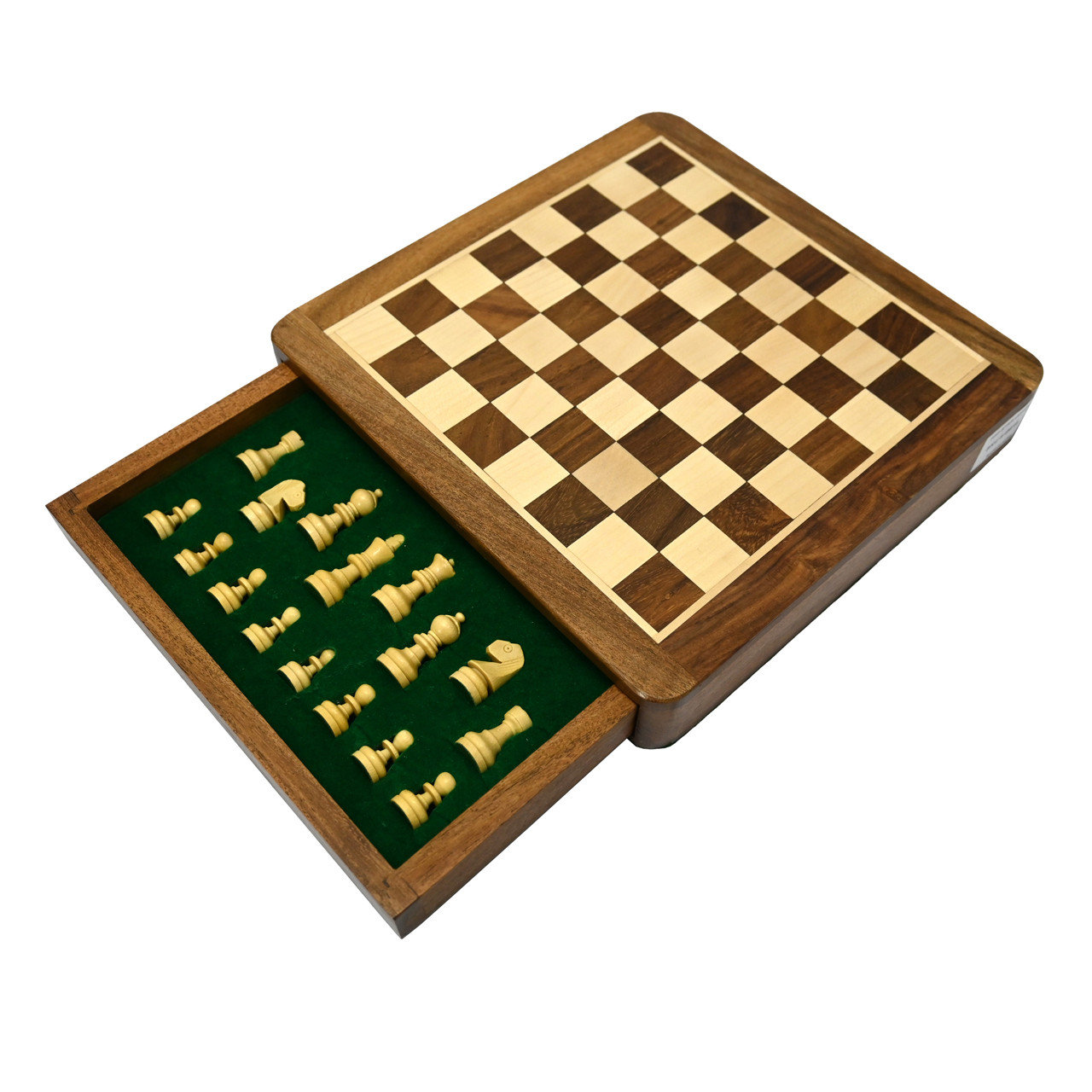 10" Acacia Wood Magnetic Chess Set, Natural | Sagebrook Home