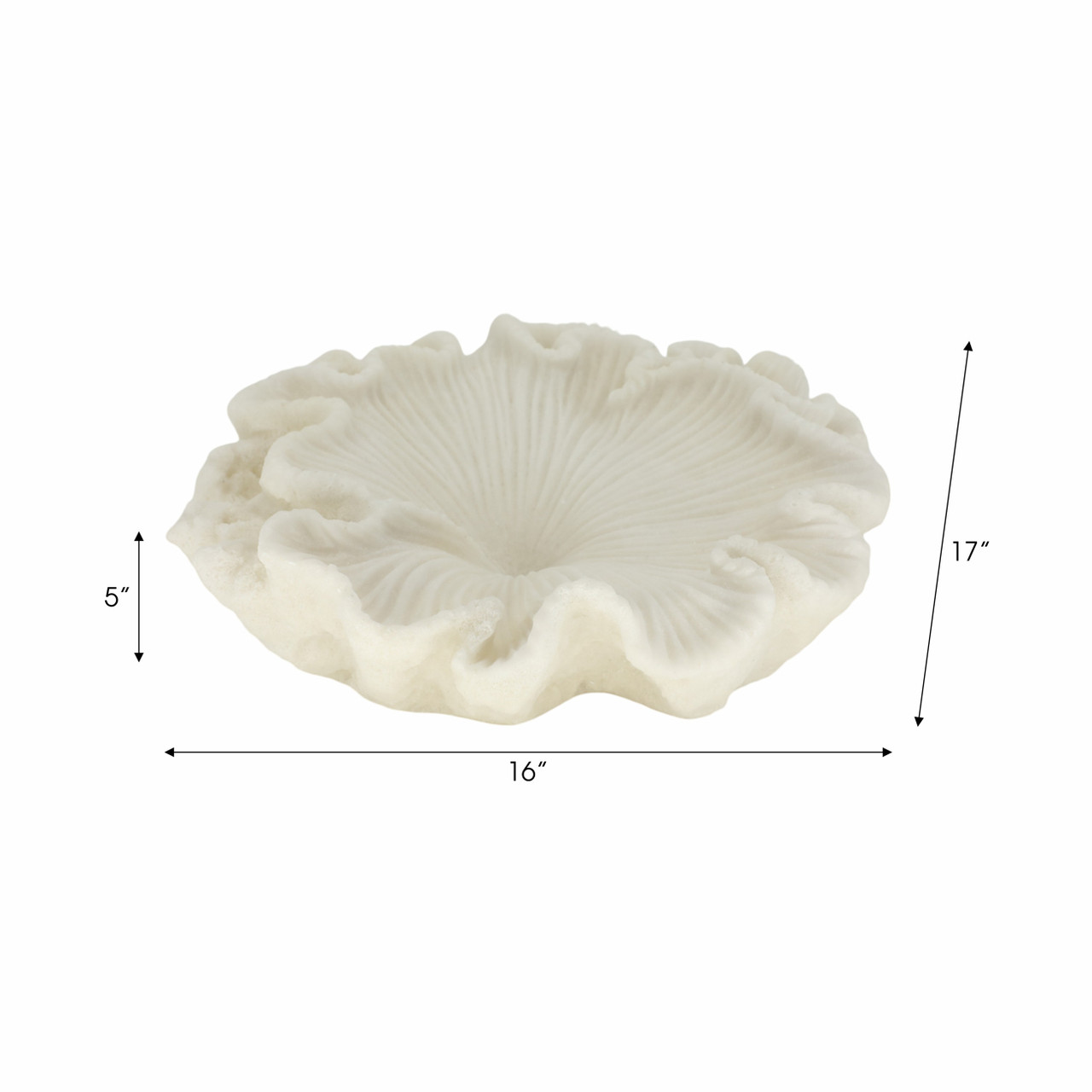 17" Majorca Quartz Resin Shell Bowl | Sagebrook Home