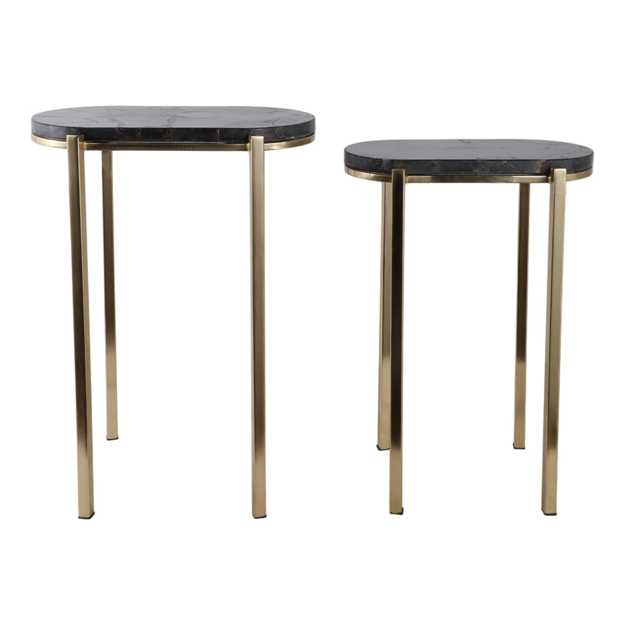 S/2 22/24" Dewey Black Quartz Nesting Tables | Sagebrook Home