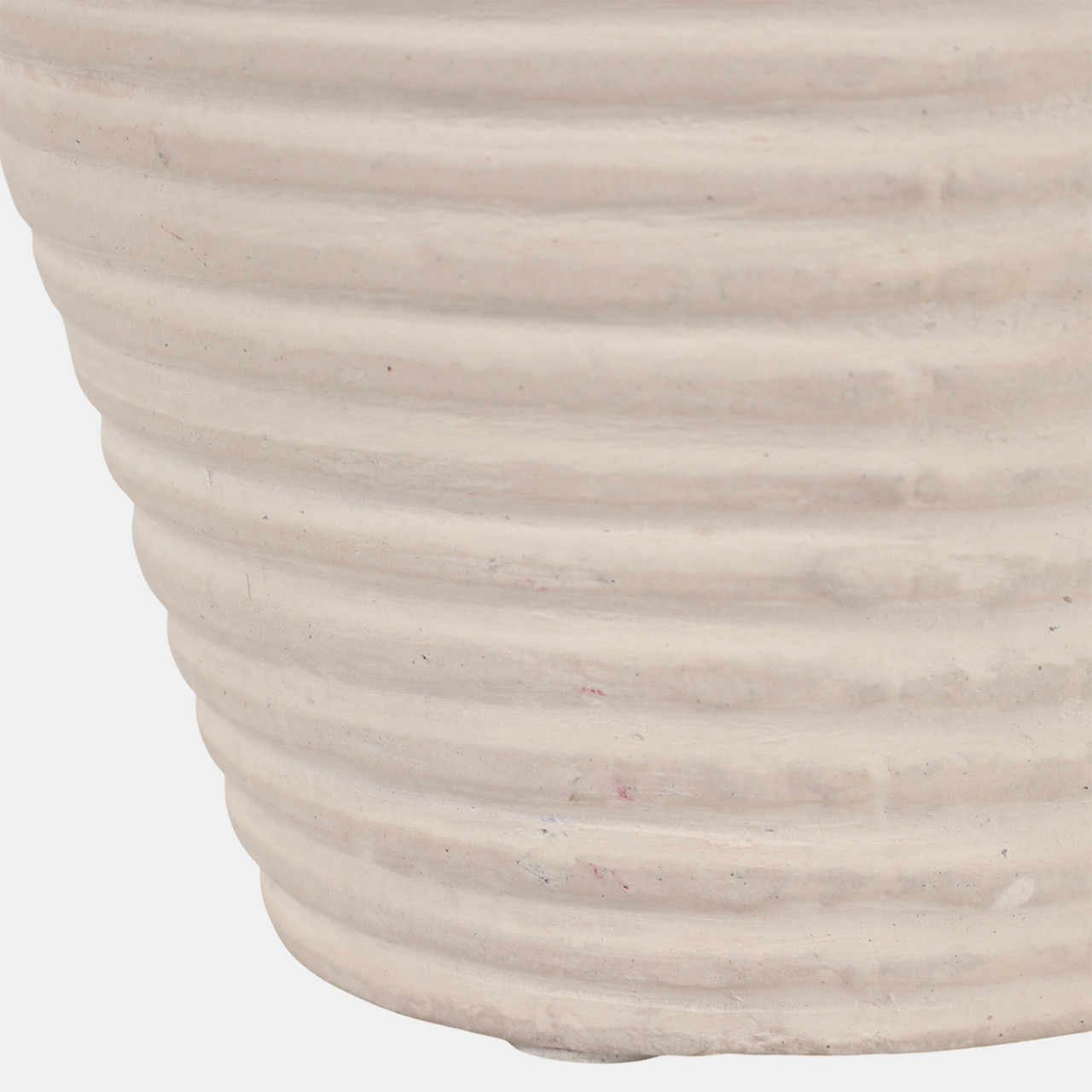 10x7" Paper Mache Ribbed Vase, Ivory | Sagebrook Home
