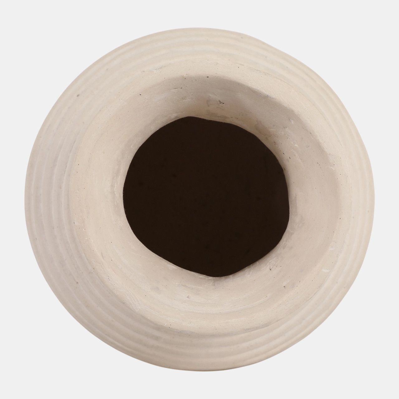 10x7" Paper Mache Ribbed Vase, Ivory | Sagebrook Home