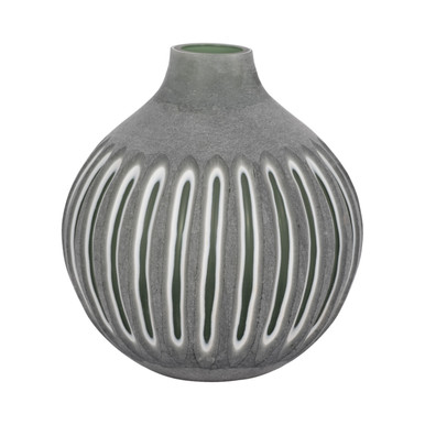 12" Abbot Medium Green Glass Vase | Sagebrook Home