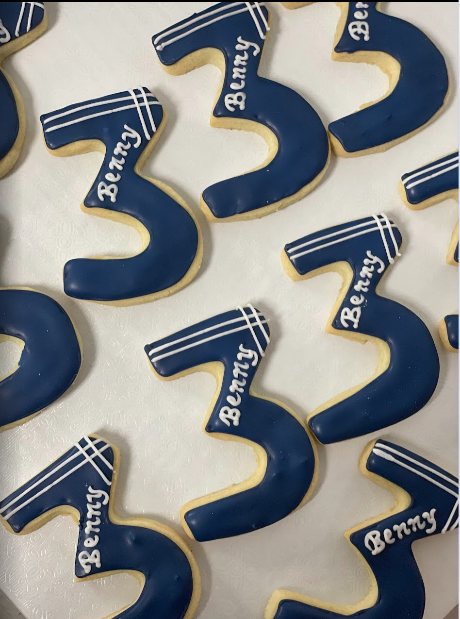 upsherin Upshernish three navy blue Icing Cookies 9x13 Gift Platter ...