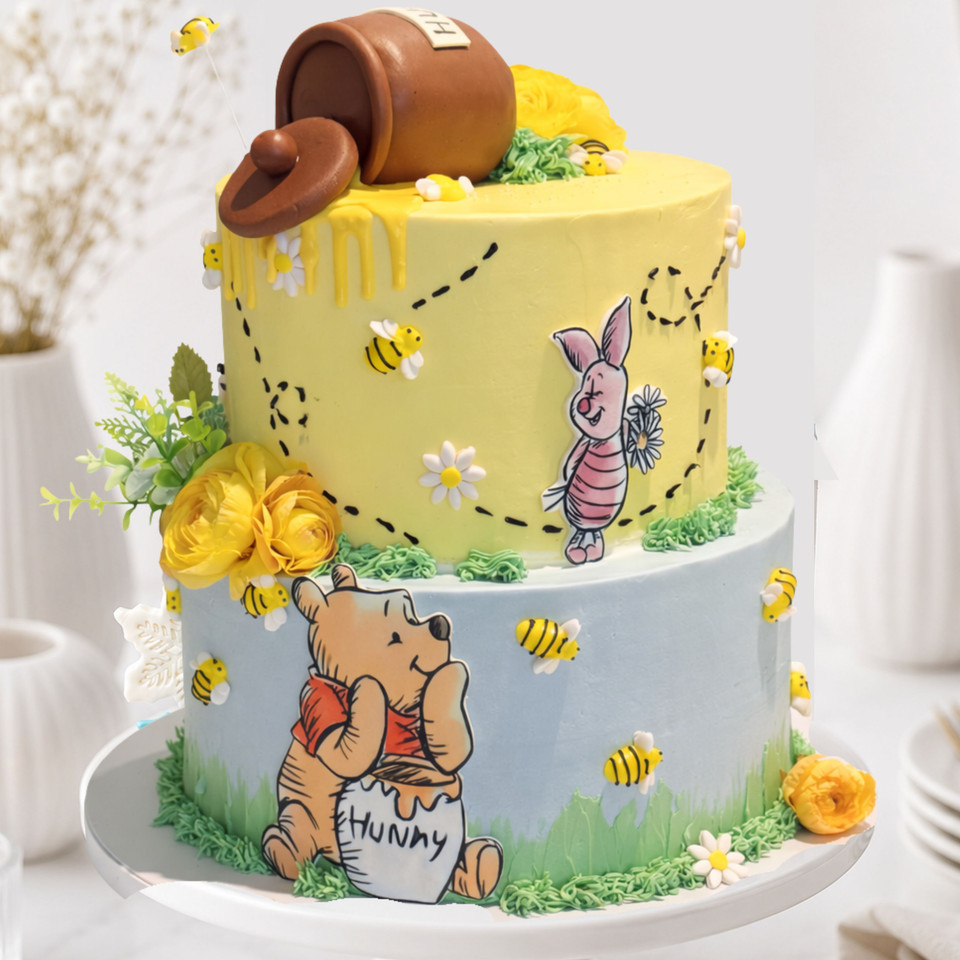 Two Tier Winnie the Pooh Cake-Local Delivery Only -Local Delivery Only ...