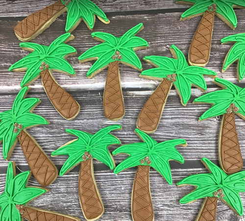 Palm Tree Icing Cookies 9x13 Gift Platter| Elegant Desserts NY