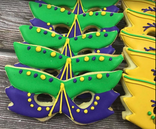 Assorted Masquerade Icing Cookies 9x13 Gift Platter| Elegant Desserts NY