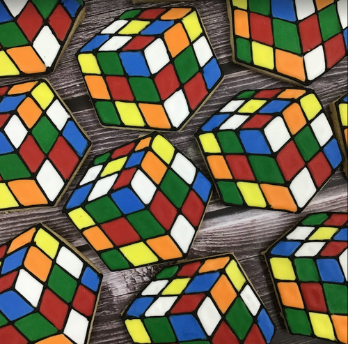 Rubiks Cube Icing Cookies 9x13 Gift Platter| Elegant Desserts NY