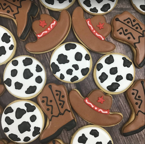 Assorted Cow Boy Theme Icing Cookies 9x13 Gift Platter| Elegant Desserts NY