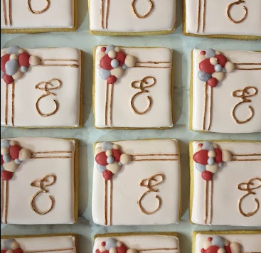 Square Bubbled Monogram Icing Cookies 9x13 Gift Platter| Elegant ...