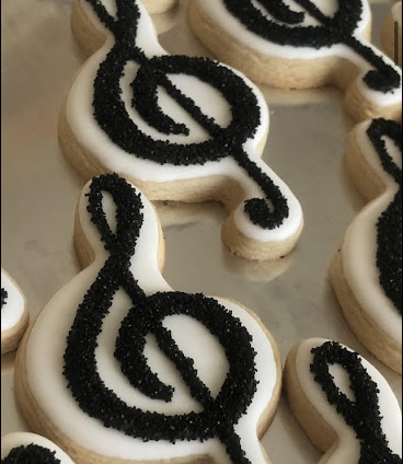 Musical Note Icing Cookies 9x13 Gift Platter| Elegant Desserts NY