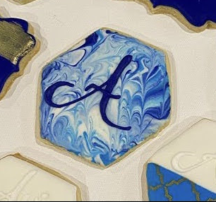 Marble Hexagon Icing Cookies 9x13 Gift Platter| Elegant Desserts NY