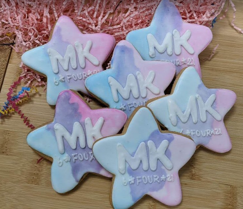 Airbrushed Stars Icing Cookies 9x13 Gift Platter| Elegant Desserts NY
