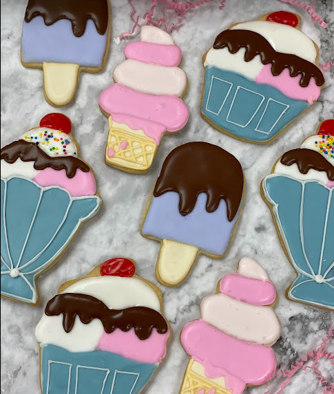 Assorted Ice Cream Icing Cookies 9x13 Gift Platter| Elegant Desserts NY