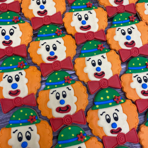 Clown Detailed Face Icing Cookies 9x13 Gift Platter| Elegant Desserts NY