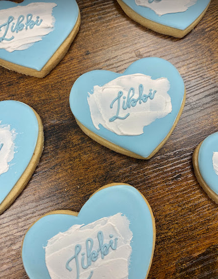 Heart with Smear Icing Cookies 9x13 Gift Platter| Elegant Desserts NY