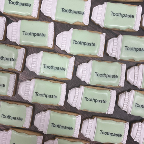 Toothpaste Dentist Purim icing Cookies 9x13 Gift Platter| Elegant ...