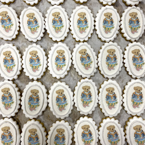 Ralph Lauren School Girl Bear Icing Cookies 9x13 Gift Platter| Elegant ...