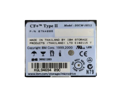 IBM 07N4086 Microdrive 512MB CompactFlash Type II Hard Drive