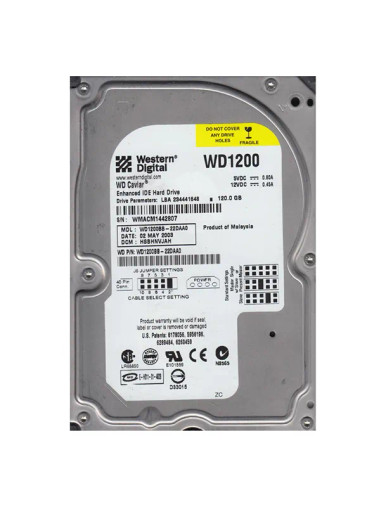 WD Caviar 120GB EIDE Hard Drive WD1200BB-22DAA0 7200RPM