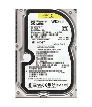 WD Raptor 36GB 10000RPM SATA 1.5Gb/s 3.5HDD WD360GD-50GHA2