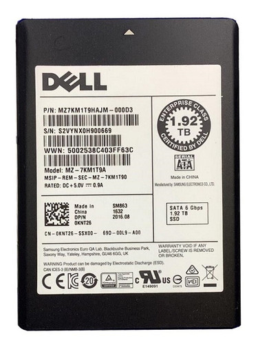 Samsung SM863 1.92TB SATA 6Gbps MLC SSD MZ-7KM1T9A