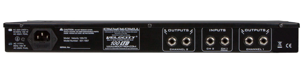Rocktron Velocity 100 LTD Rack Mount Power Amplifier - Macdaddy Music