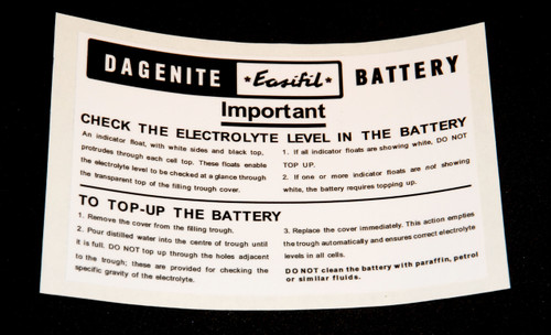 Dagenite Battery Box Sticker - Replacement Parts, Inc.