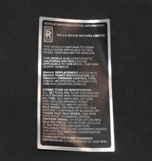 Emission Control Information Sticker (TSSticker) - Replacement Parts, Inc.
