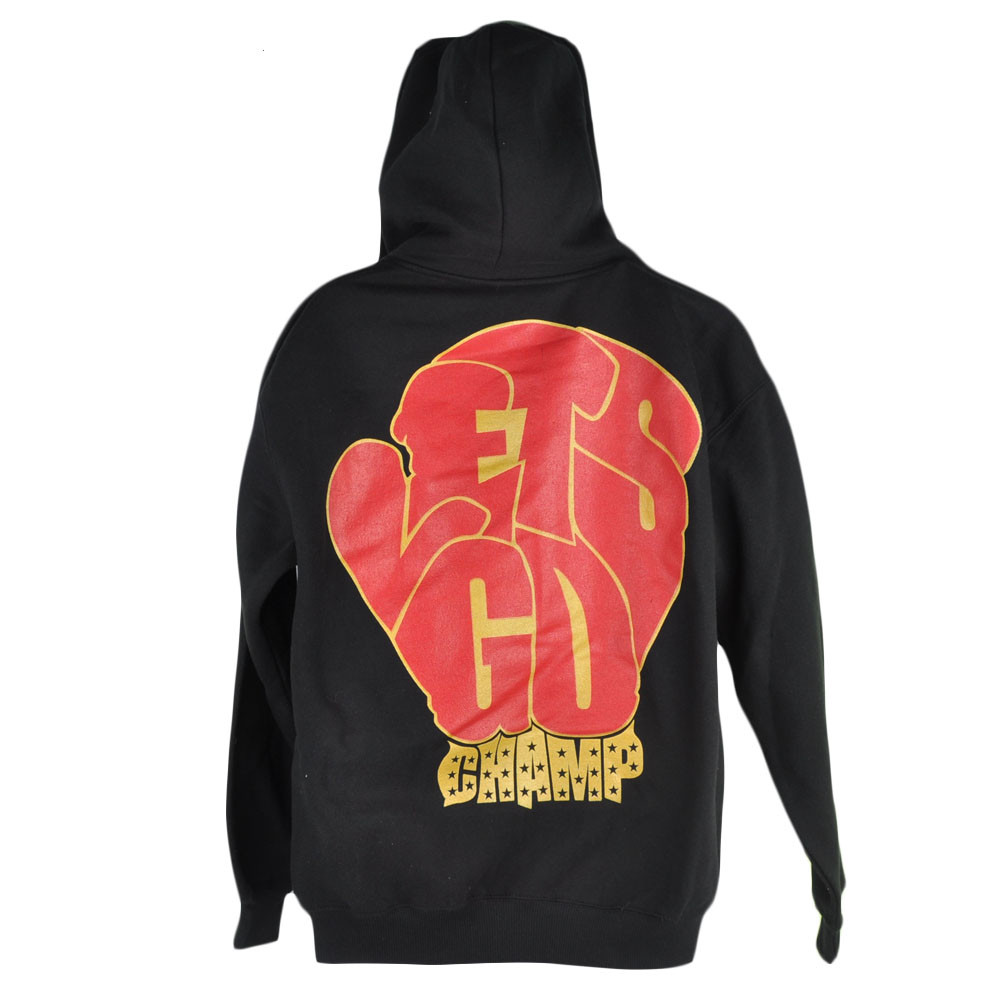 Shannon Cannon Briggs Lets Go Champ Hoodie Mens Zipper Black Gold Foil ...
