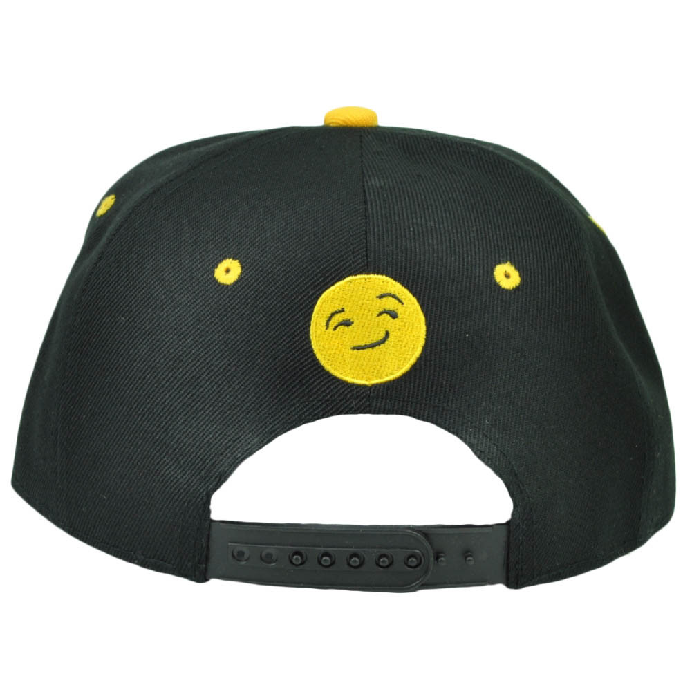Emoji Smirking Face Emoticons Text Symbol Snapback Hat Cap Flat Bill ...