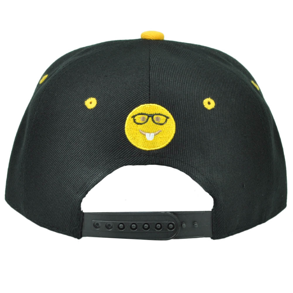 Emoji Nerdy Glasses Face Emoticons Text Symbol Snapback Hat Cap Flat ...